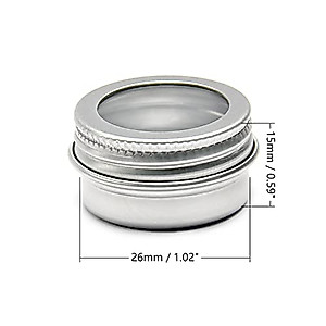 Othmro 6Pcs 0.2oz Round Metal Tins Aluminum Tin Cans Jar Refillable Containers 5ml Tin Cans Tin Bottles Containers with Screw Lid for Salve Spices Lip Balm Tea Candies Silver 26×15mm