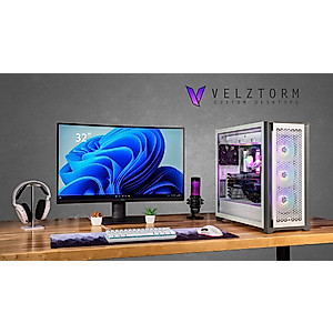 Velztorm White Aciex Gaming PC 14th Gen AI Compatible (Intel i9-14900K 24-Core, 128GB DDR5 4800MHz RAM, 8TB PCIe SSD, GeForce RTX 4090 24GB, 1000W, WiFi6, BT5.2, Win 11 Pro) VELZ0061