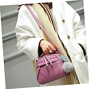 SHERCHPRY Leather Sling Bag Trendy Tote Bag Cross Purple Girls Plush with Women Pu Bag Toy Handbag Leather Fashion Doll for Body Birthday Pendant Shoulder Fuzzy Crossbody Bag Crossbody Sling Bag