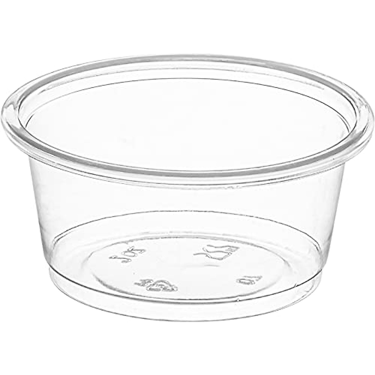 Crystalware, Disposable 2oz. Plastic Portion Cups Without Lids, Condiment Cup, Jello Shot, Soufflé Portion, Sampling Cup, 100 Cups Clear (100 Cups, 2oz.)