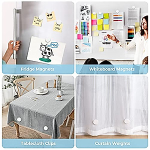 Magnetic Shower Curtain Weights, Silicone Covered Rustproof Shower Curtain Liner Weights with Anti-slip Design, Heavy Duty Outdoor Curtain Weights for Tablecloth, Drapery, Flag - 4 Pairs(Pack of 8)