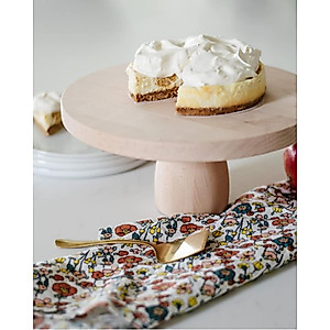 11" Beech Wood Cake Stand | Footed Cake Plate for Birthday Parties, Weddings, Graduations, & All Celebrations | Designed by Chloe & Cotton