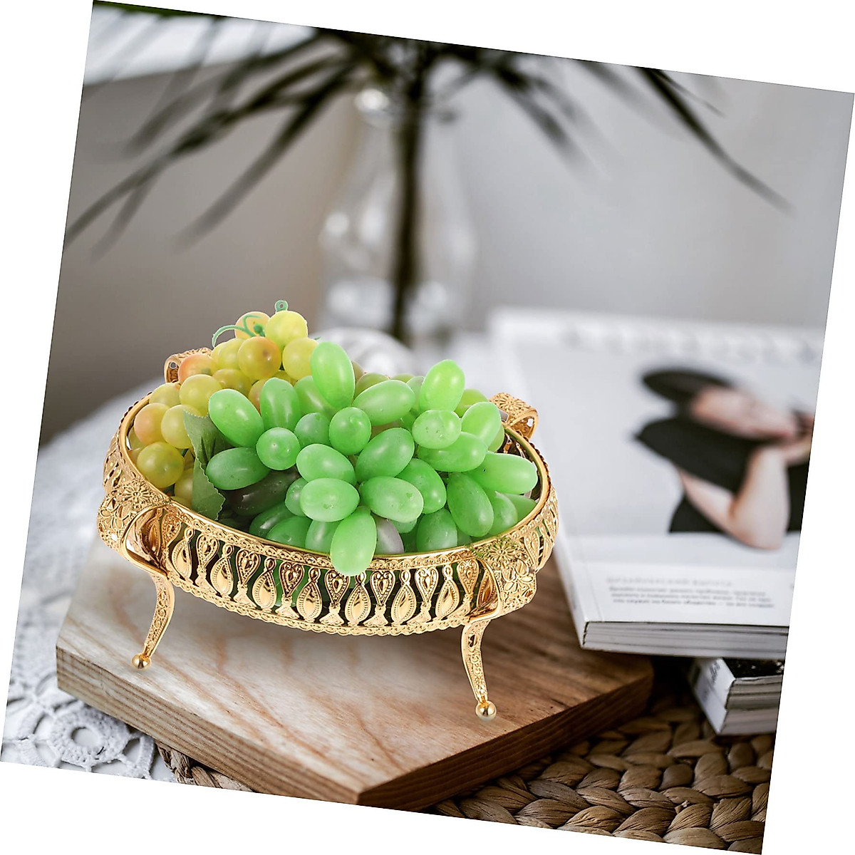 ADOCARN 1pc Storage Dishes Altar Bracelet Vegetables Fruit Style Smudging Household Plates Bread Bowls Display Metal Nut Basket Dry Cuake Cakes Vanity Incense Offering Buddhist Salad