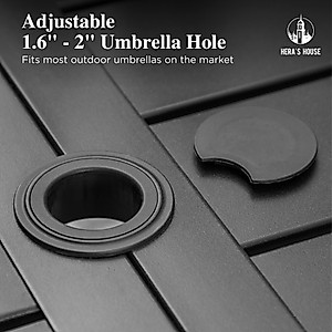 HERA'S HOUSE Outdoor Dining Set 7 Piece Patio Dining Sets, 6 Brown Textilene Chairs and 1 Rectangular Metal Dining Table, Patio Furniture Set for Deck Backyard Lawn Garden Porch