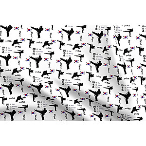 Spoonflower Fabric - Large Print Martial Arts Fitness Health Printed on Petal Signature Cotton Fabric by The Yard - Sewing Quilting Apparel Crafts Decor