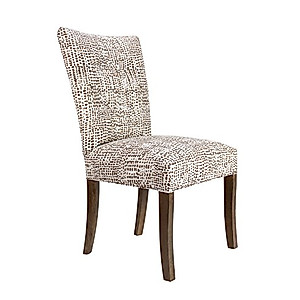 Sole Designs The Julia Collection Contemporary Tufted Fabric Upholstered Wood Dining Chair, Set of 2, Sediment Brown