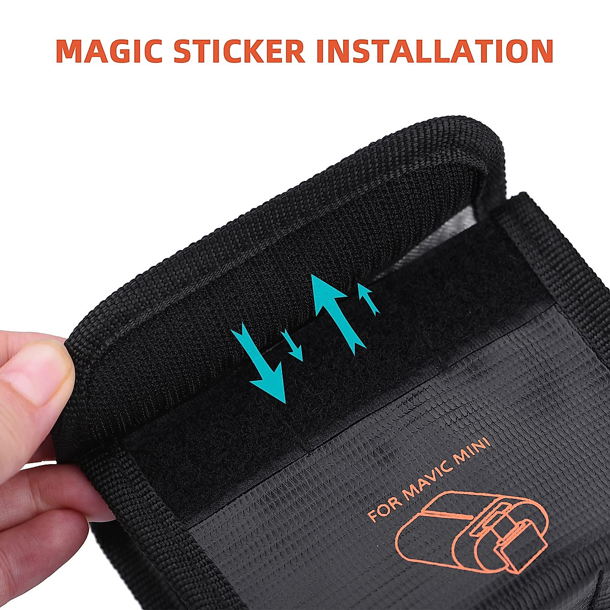 HeiyRC Lipo Battery Safe Bag for DJI Mini 4K/Mini 2/Mini 2 SE/Mini SE/Mavic Mini Batteries Protection Storage Case Fireproof Explosion-proof Pouch Accessories