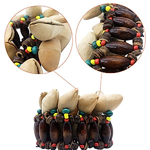 summina Nuts Shell Bracelet, African Tribal Style Nut Handbell, Drum Conga Percussion Accessories