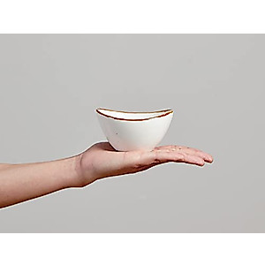 ONEMORE Ceramic Bowls, 8 oz Ice Cream Bowls Oval Salad Bowl Set of 6 Small Serving Bowls for Charcuterie Board, Dessert, Dips, Cereal, Side Dishes - Microwave, Dishwasher and Oven Safe - Creamy White