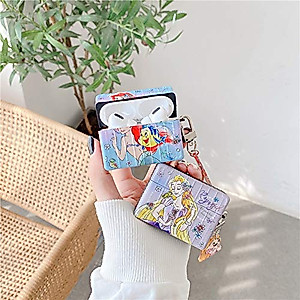 LUCKESSA Beautiful Girls Red Hairs Mermaid Princess Stripe Surface Earphone Case for AirPods Pro, Soft IMD Strong Protection Wireless Charging Earbud Cover Protective Skin +Mermaid Keychain