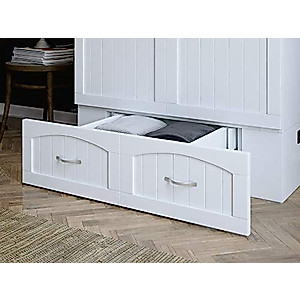 AFI Southampton Murphy Bed Chest with Charging Station, Twin XL, White