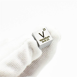 Pure Metal Vanadium Periodic Table Cube 10mm 0.39" 6.2g V 99.9% Vanadium Cube