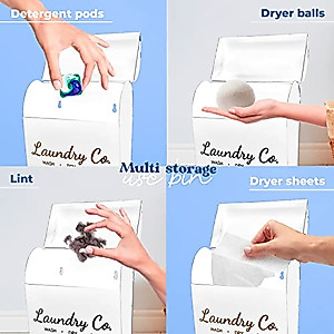 Magnetic Lint Bin Laundry Room Trash Can Farmhouse Decor Home Laundry Room Organization Storage Pods Holder Dryer Sheets Holder Dryer Vent Cleaner Laundry Room Decor Wall Mounted Washing Machine