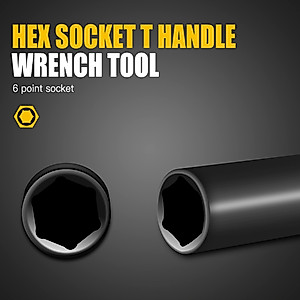 pgroup T - Handle Metric Socket Wrench Set 6- Point（6mm, 8mm, 10mm, 11mm, 12mm, 13mm, 14mm ） Cr-V Steel Hex Socket for Motorcycle Bicycle Repair (7Pack)