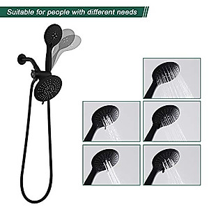 AIHOM Shower System Shower Faucet Set, Dual Shower Heads, 2 in 1 Shower Faucets Set with 5 Function Hand Shower and Tub Faucet Shower Combo Set, Brushed Nickel/Matte Black