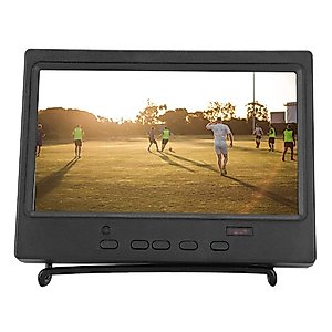 Serounder Portable 7 Inch Monitor 1024x600 Resolution 16:9 Full HD LCD Screen Display with Foldable Bracket Support/VGA/AV Input for, for PS4, Car Display,