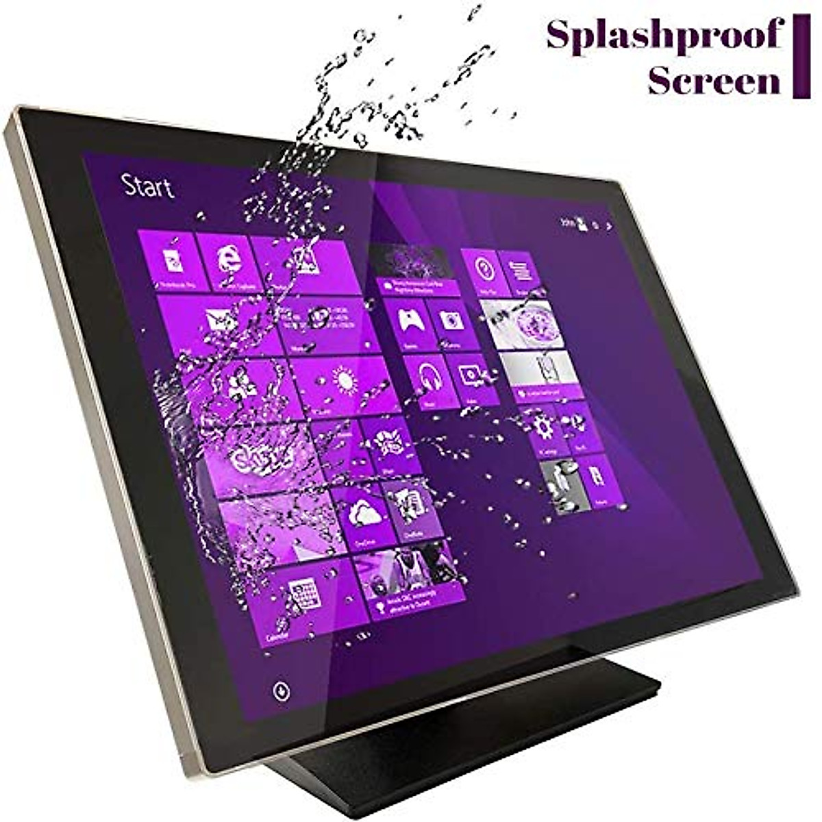 ANGEL POS 24" Metal Housing Capacitive LED Capacitive Multi-Touch HDMI VGA Monitor 16:9 Display 1080p, Seamless Splash Proof Flat Touchscreen, Industrial, Office, Retail, Restaurant