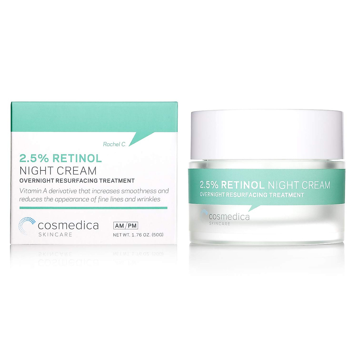 Cosmedica Skincare Retinol Night Cream - Daily Moisturizing Facial Lotion Night Cream. The best Retinol Cream with Vit A and Hyaluronic Acid to target skin concerns from Acne to Wrinkles (1.7oz)