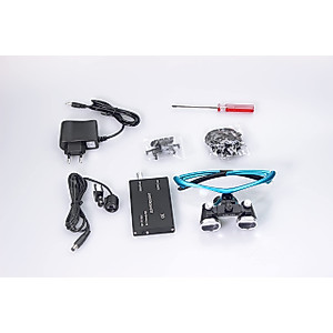 S&Dent Dental Medical Surgical Operation Magnifying 3.5X Loupes with Clinic Short Style Headlight for Astigmatism Kit Color Randomly