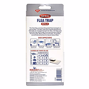 Enoz Trap-N-Kill Replacement Flea Trap Sticky Capture Pads for Use with Flea Traps, Nontoxic, Made in USA, 3 Count