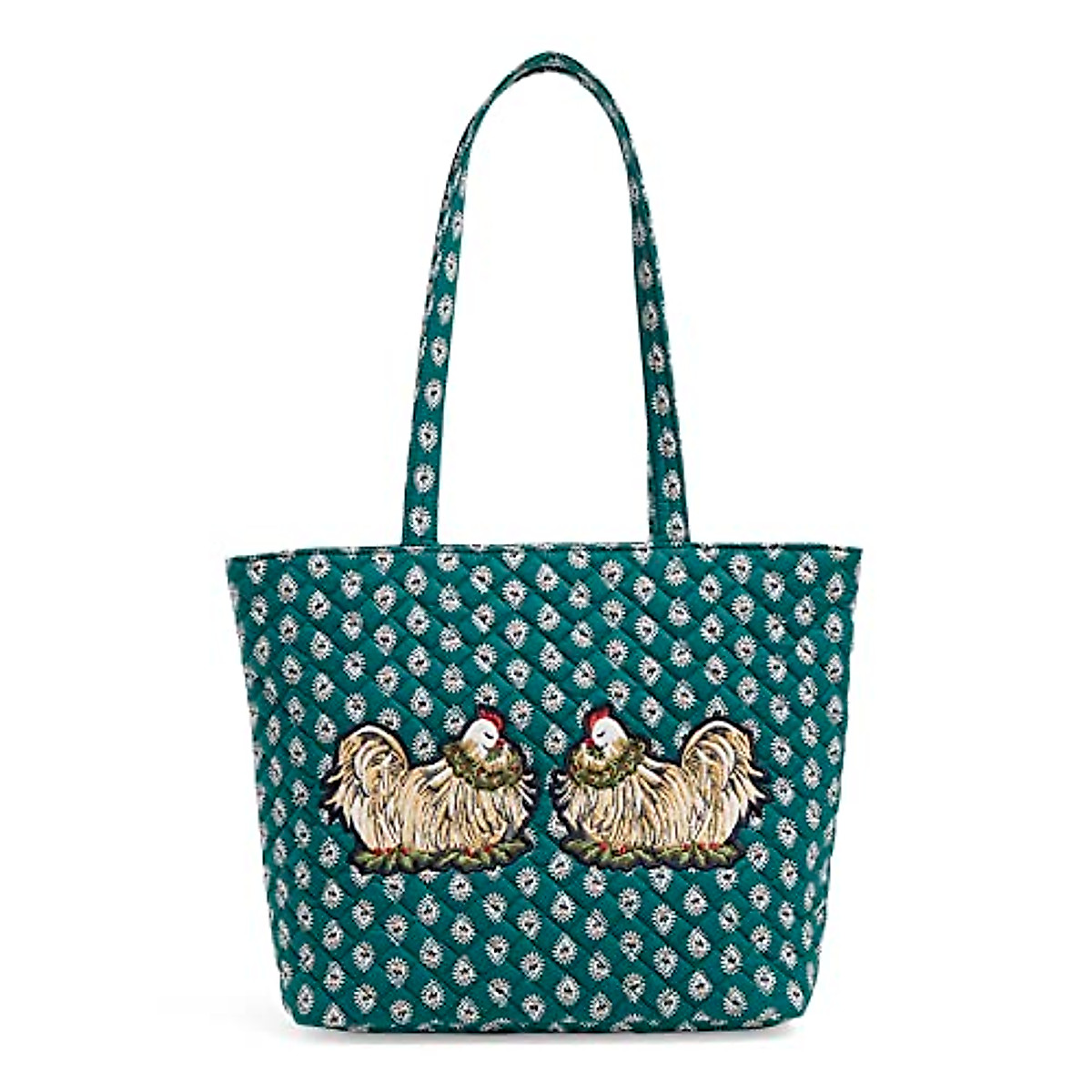 Vera Bradley Women's Cotton Small Tote Bag, French Hen - Recycled Cotton, One Size