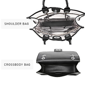 MARCO M KELLY Large Clear Tote Bag Stadium Approved Women Clear Purse for Stadium Events Crossbody 2 in 1 Shoulder Work Bag