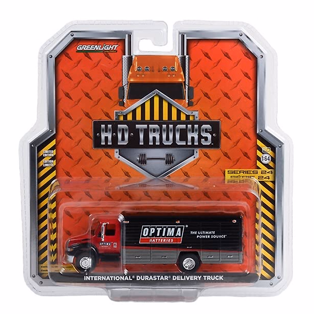 Greenlight 33240-C H.D. Trucks Series 24 - International Durastar 4400 Delivery Truck - Optima Batteries 1:64 Scale Diecast