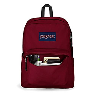 JanSport Superbreak Plus Backpack - Work, Travel, or Laptop Bookbag with Water Bottle Pocket, Russet Red