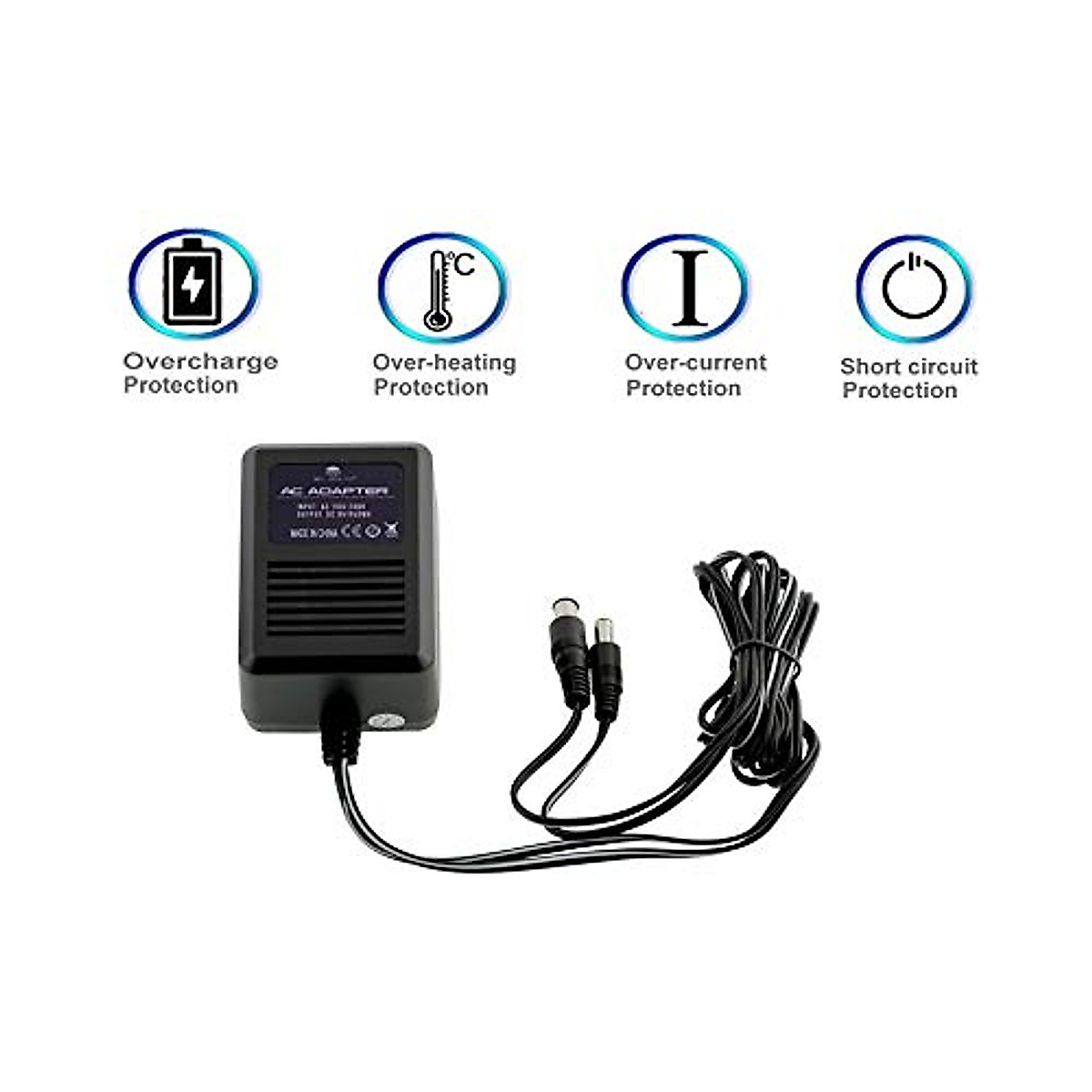 WICAREYO AC Power Adapter Wall Charger Power Supply with AV Cable for NES SNES Genesis1