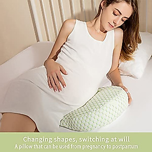 Emachi Pregnancy Pillow for Pregnant Women, Soft Pregnancy Body Pillow, Pillow Used to Support and Relieve Pain or discomfort in The Waist, Abdomen and Buttocks, Gold