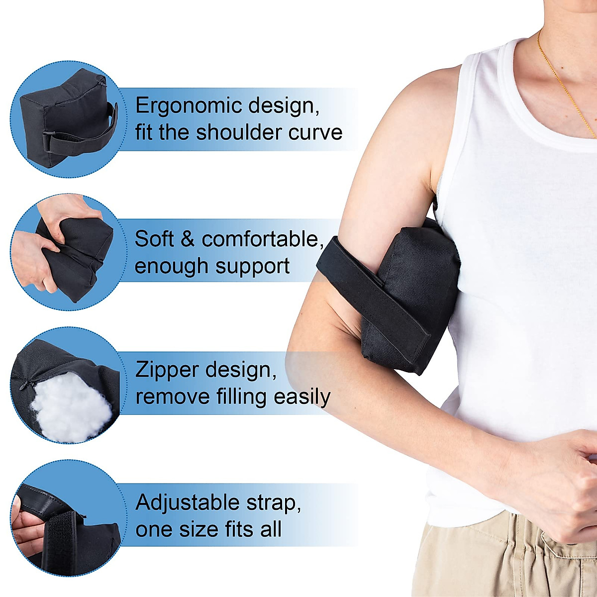 cococar Rotator Cuff Support Pillow, Post Shoulder Surgery Pillow, Shoulder Brace for Rotator Cuff, Shoulder Supports Immobilizers, Side Sleeper Pillow for Shoulder Pain Relief, Arm Support Pillow