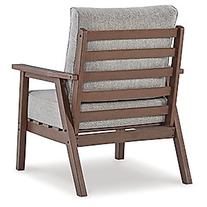 Signature Design by Ashley Emmeline Casual Outdoor Cushioned Lounge Chair, 2 Count, Dark Brown & Beige