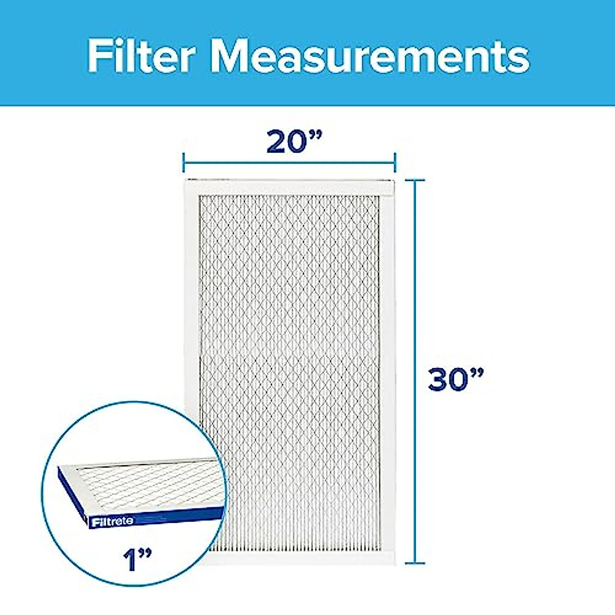 Filtrete 20x30x1 Air Filter MPR 2200 MERV 13, Healthy Living Elite Allergen, 2-Pack (exact dimensions 19.81x29.81x0.78),White