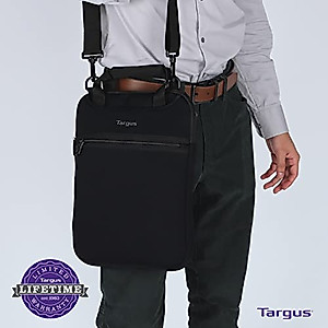 Targus 11.6-12 inch Laptop Case Vertical Messenger Bag or Tablet Carrying Case Travel Laptop Bag with Hideaway Handles, Cross Shoulder Strap Convertible Sleeve/Shoulder Bag Design, Black (TSS912)