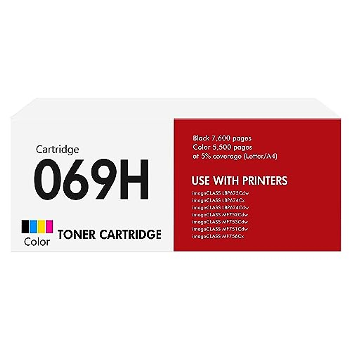 069H 069 Toner Cartridges 4-Pack Compatible for Canon 069H CRG-069H CRG-069 High Yield Replacement for imageCLASS MF753Cdw MF751Cdw LBP674Cdw Series Printer Ink