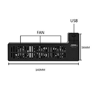 External Cooling Fan for One X Game Console, Portable Heat Reducing USB External Cooling Fan Game Machine Professional Radiator Side Mounted for ONE X Game Console