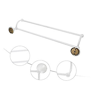 Cabilock 1 PC Double Bar Towel Rack White Bathrobe Towel Organization Bar Double Towel Bar Bathroom Towel Bar Decor Bath Towel Holder Hangers Hand Towel Rail Artistic Accessory Swivel Brass