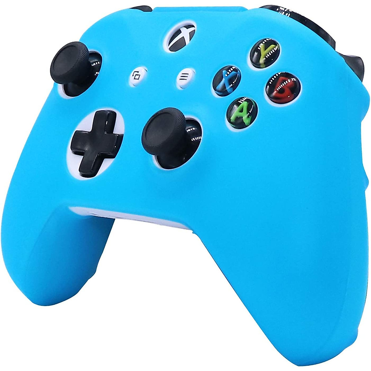 HLRAO Blue Silicone Cover Skin for Xbox One S/X Controller Glow in The Dark Anti-Slip Soft Rubber Case Protector Accessories Set with 8 Glow in The Dark Thumb Grips Caps + 2 Cute Cat Paw Caps.