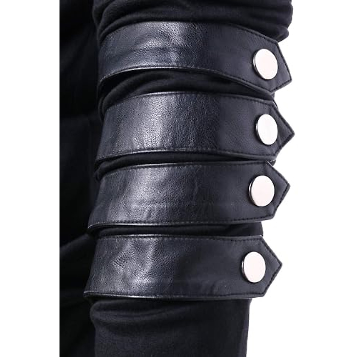 Iivos Men's Knight Drawstring Lace Up Pullover Hoodie Steampunk Long Sleeve Hooded Sweatshirt Black