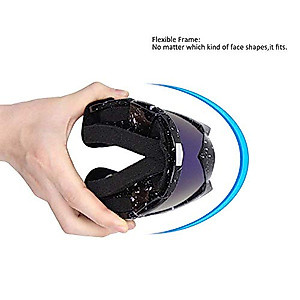 4-FQ Motorcycle Goggles Dirt Bike Goggles Windproof ATV Dustproof Racing GogglesScratch Resistant Ski Goggles Protective Safety Glasses PU Resin (Black frame+Color lens)