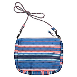 KAVU Pearrygin Pouch Cross Body Bag Mesh Zip Purse - Reef Stripe