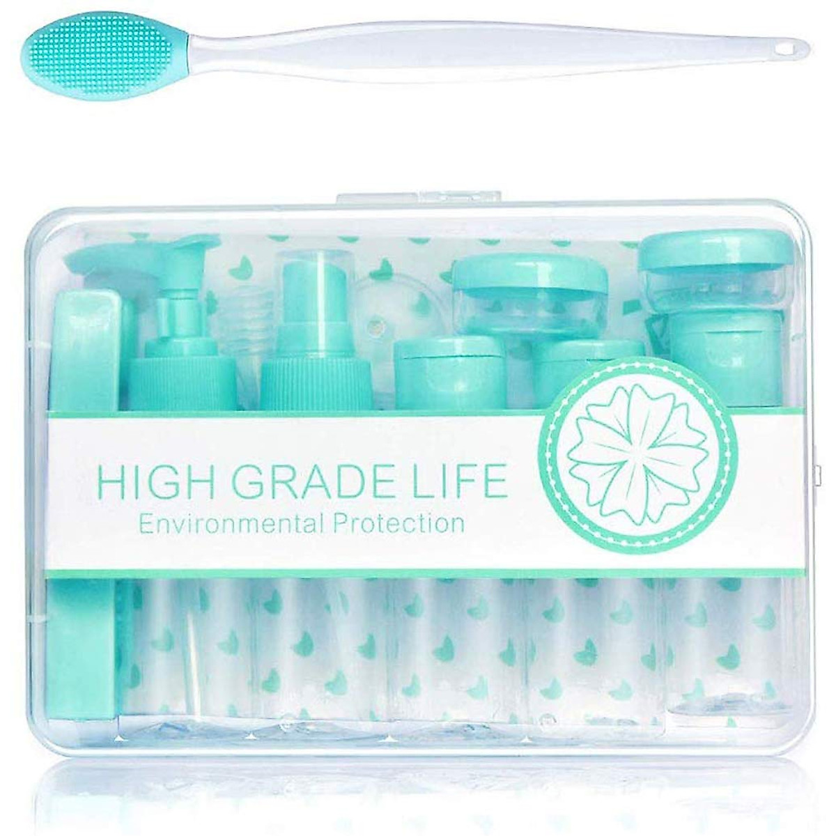 Tsa Approved Travel Toiletries Bottles/Containers Kit (LEAKPROOF BPA FREE) Travel Essentials Accessories - 13 Pieces/Clear Case