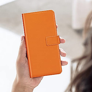 MILEGAO for Infinix Zero 5G 2023 Case, Premium Magnetic PU Leather Cover with Card Holder and Kickstand, Fashion Flip Case for Infinix Zero 5G 2023 6.78 inches Orange