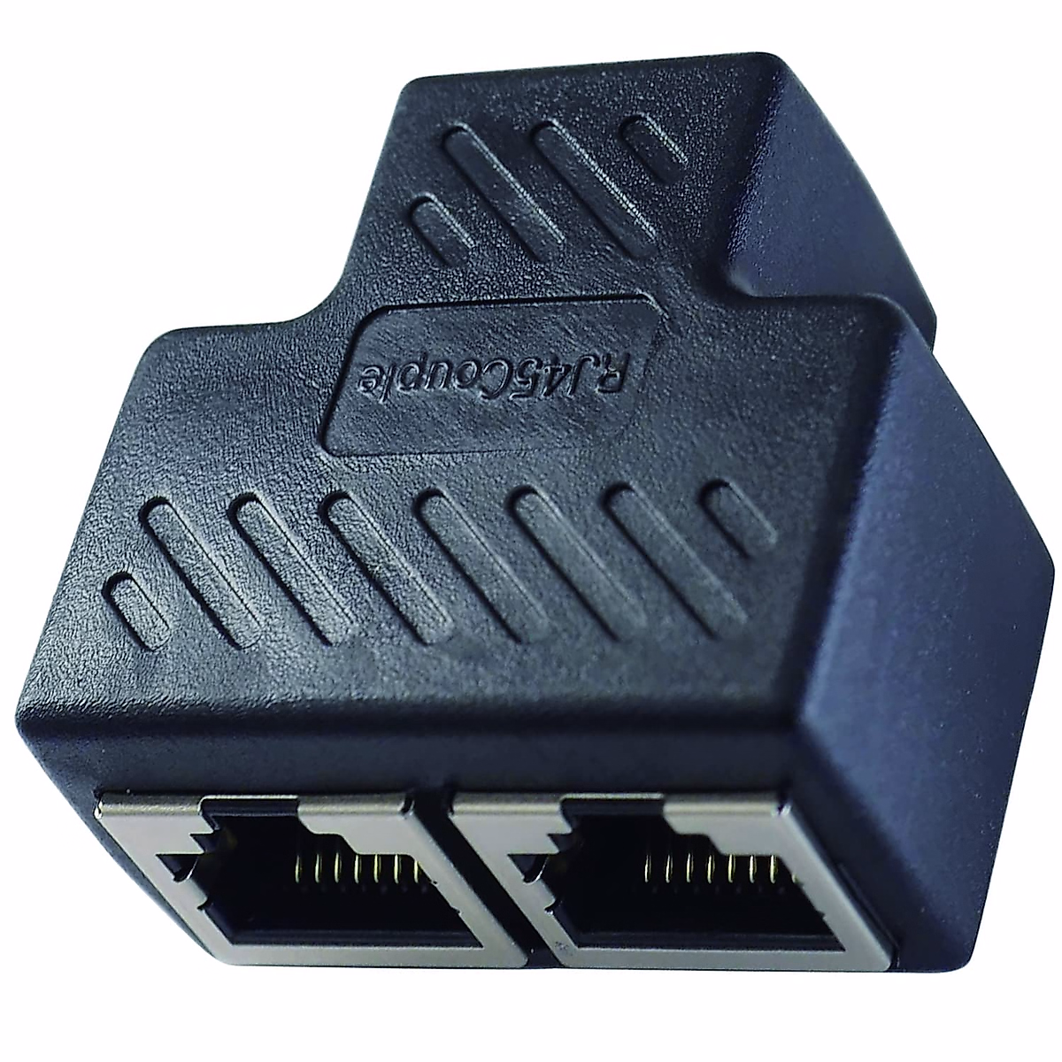 LYMGS RJ45 Ethernet Cable Splitter Network Adapter, 1 Female to 2 Female LAN Ethernet LAN Network Extension Splitter Cable, Black 1 Pack