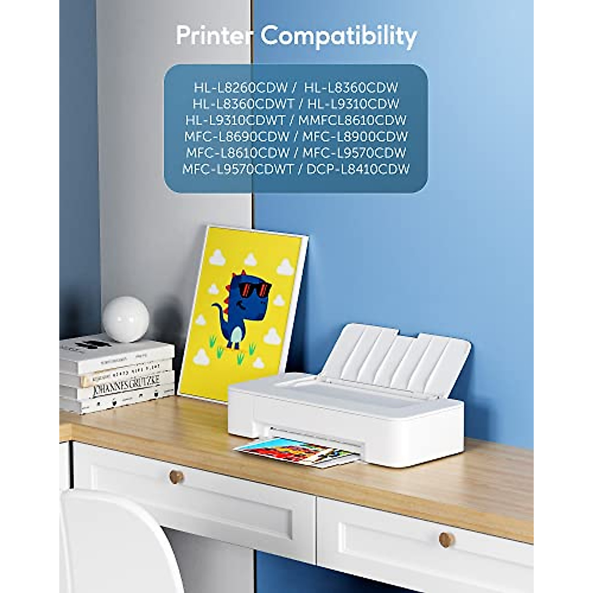 TN433 Toner Cartridge Compatible with Brother TN433 TN-433 TN431 for Brother HL-L8360Cdw HL-L8260Cdw MFC-L8610Cdw MFC-L8900Cdw HL-L8360Cdwt Printer (1Black,1Cyan,1Magenta,1Yellow)