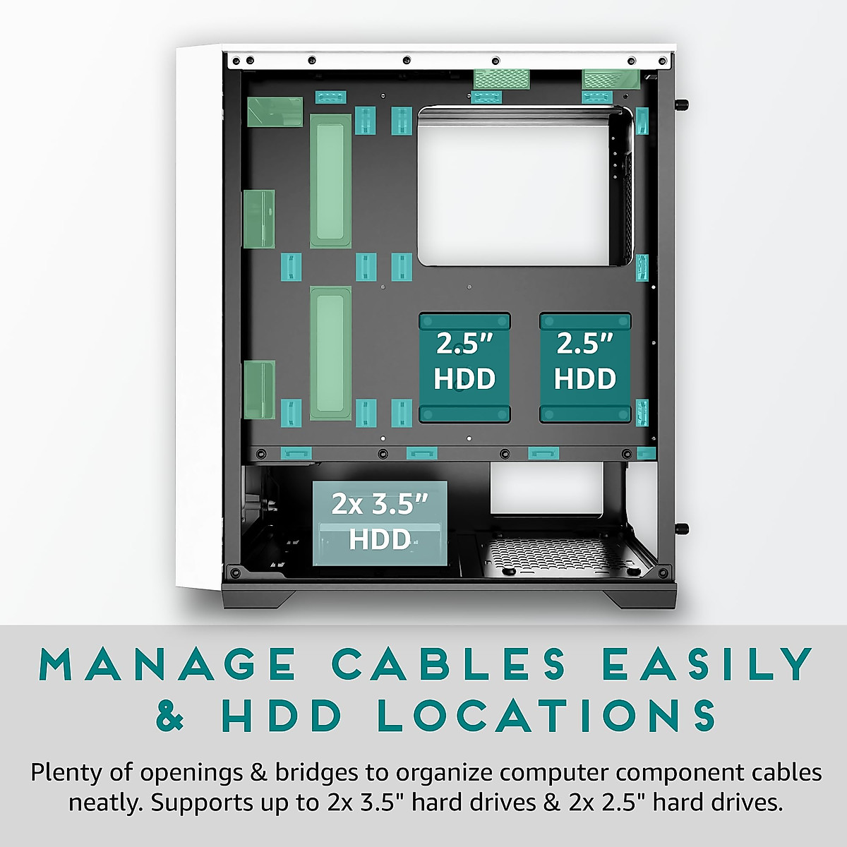 Apevia G-PRO-WH Genesis Pro Mid Tower Gaming Case with 2 x Tempered Glass Panel, Top USB3.0/USB2.0/Audio Ports, 6 x RGB Fans, White Frame