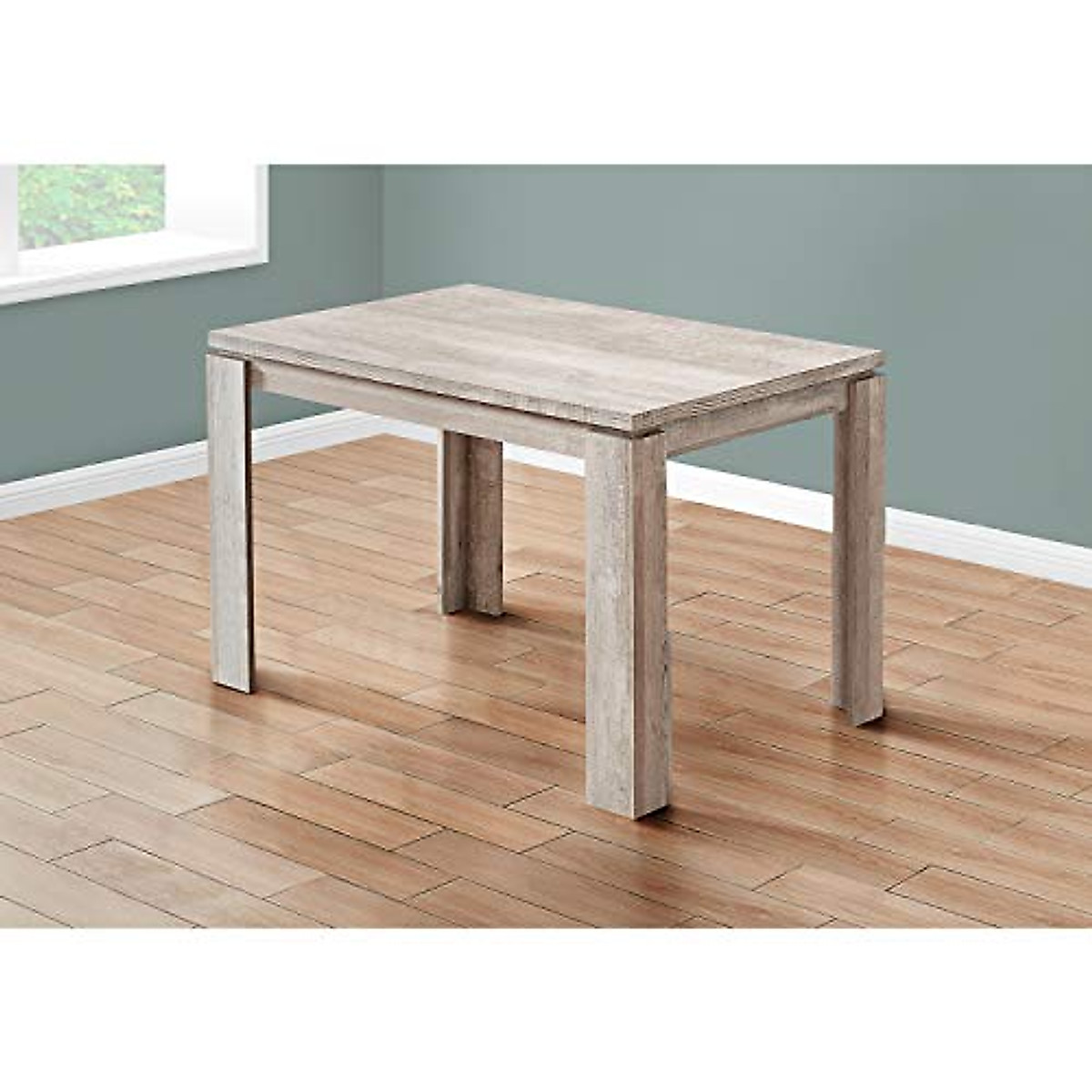 Monarch Specialties 32"X 48" / TAUPE RECLAIMED WOOD-LOOK Dining Table