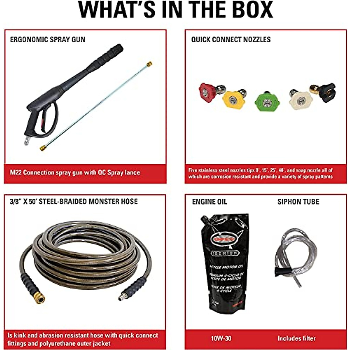 SIMPSON Cleaning PS60843 PowerShot 4400 PSI Gas Pressure Washer, 4.0 GPM, CRX 420cc Engine, Includes Spray Gun and Extension Wand, 5 QC Nozzle Tips, 3/8-inch x 50-foot Monster Hose