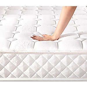 Best Price Mattress 8 Inch Tight Top Pocket Spring Mattress - Motion Isolation Individually Encased Pocket Springs, Comfort Foam Top, CertiPUR-US Certified Foam, Queen, White