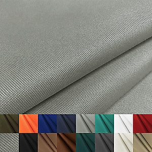 Foreate Waterproof Fabric by The Yard 600d Cordura Canvas Fabric 58 inch Wide for Indoor Outdoor Patio 1 Yard, Silver Grey